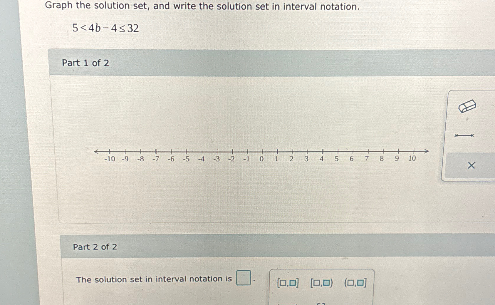 Solved Graph the solution set, and write the solution set in | Chegg.com