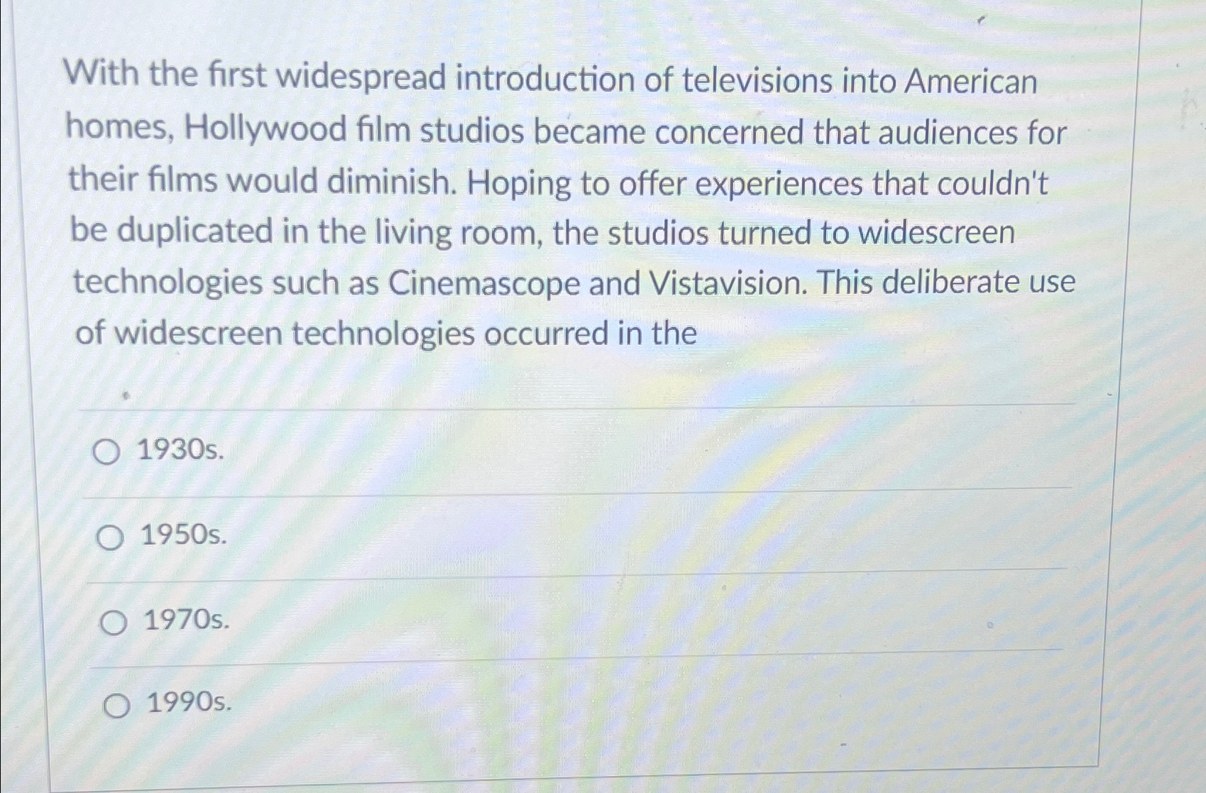 Solved With the first widespread introduction of televisions | Chegg.com