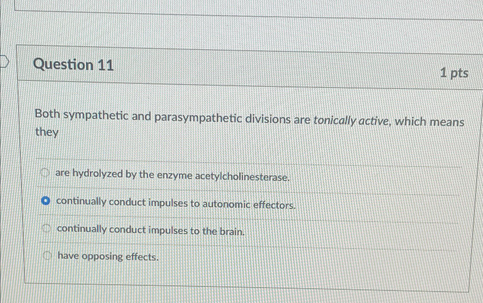 Solved Question 111 ﻿ptsBoth sympathetic and parasympathetic | Chegg.com