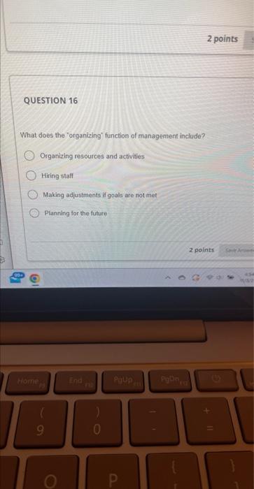 Solved QUESTION 16 What does the 'organizing" function of | Chegg.com
