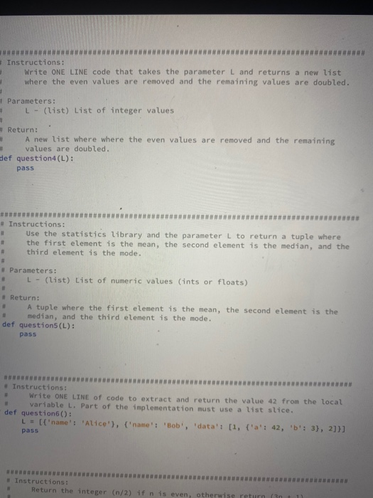 Solved Instructions: Write ONE LINE code that takes the | Chegg.com
