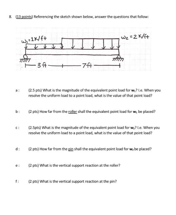 Solved 8. (13 points) Referencing the sketch shown below, | Chegg.com
