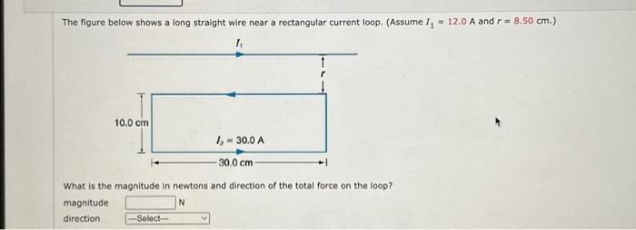 Solved The figure below shows a long straight wire near a | Chegg.com