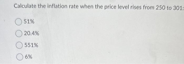 Solved Calculate the inflation rate when the price level | Chegg.com
