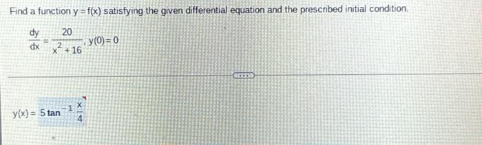Solved Find a function y=f(x) satisfying the given | Chegg.com