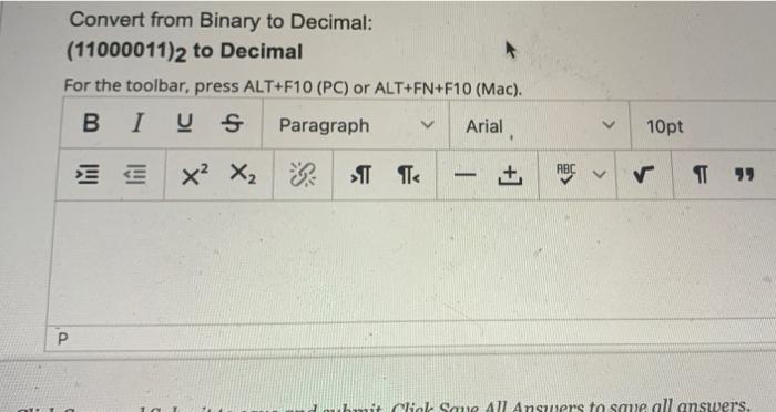 Solved Convert from Binary to Decimal: (11000011)2 to | Chegg.com