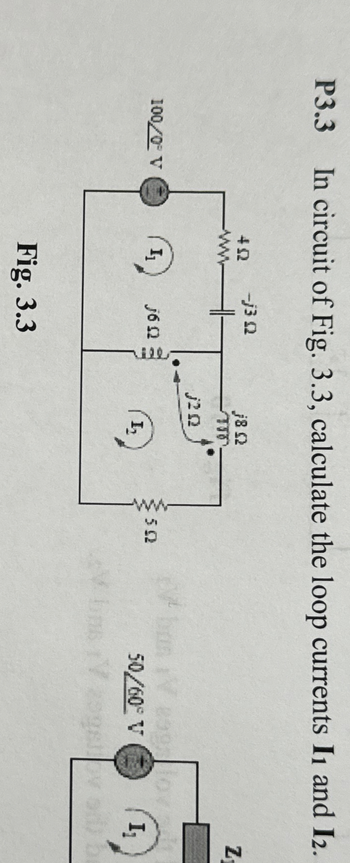 Solved P3.3 ﻿In circuit of Fig. 3.3, ﻿calculate the loop | Chegg.com