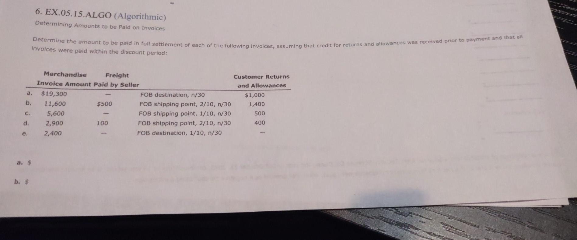 Solved determine the amount to be paid in full settlement of | Chegg.com