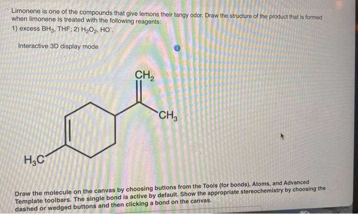 Solved Limonene is one of the compounds that give lemons | Chegg.com