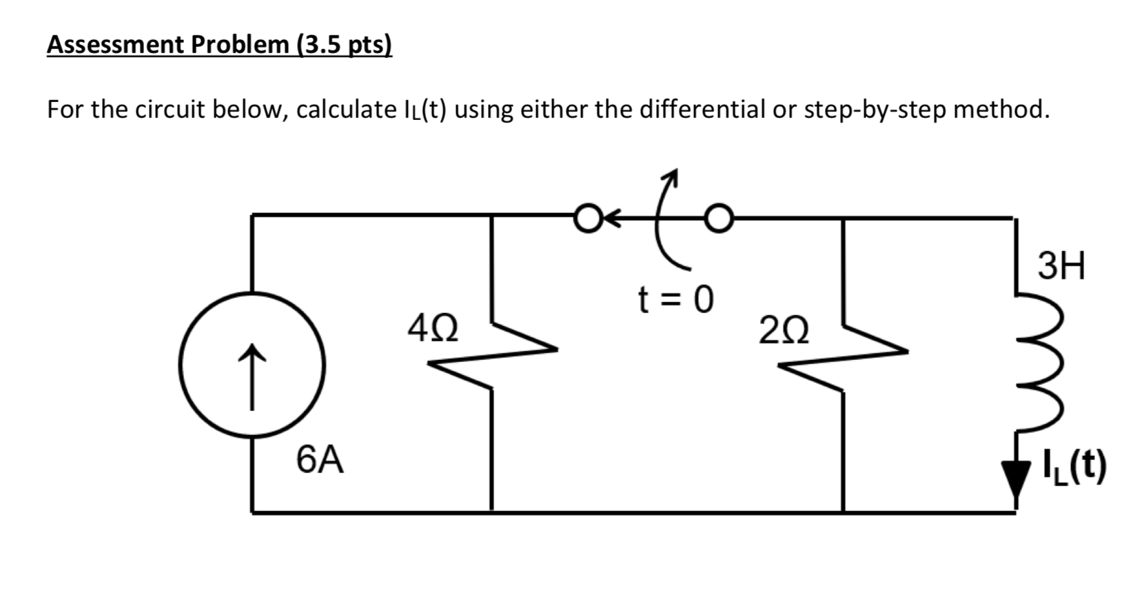 Solved Assessment Problem (3.5 ﻿pts)For the circuit below, | Chegg.com