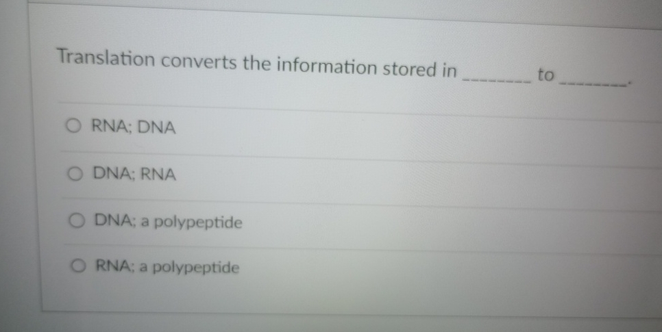 Solved Translation converts the information stored in | Chegg.com