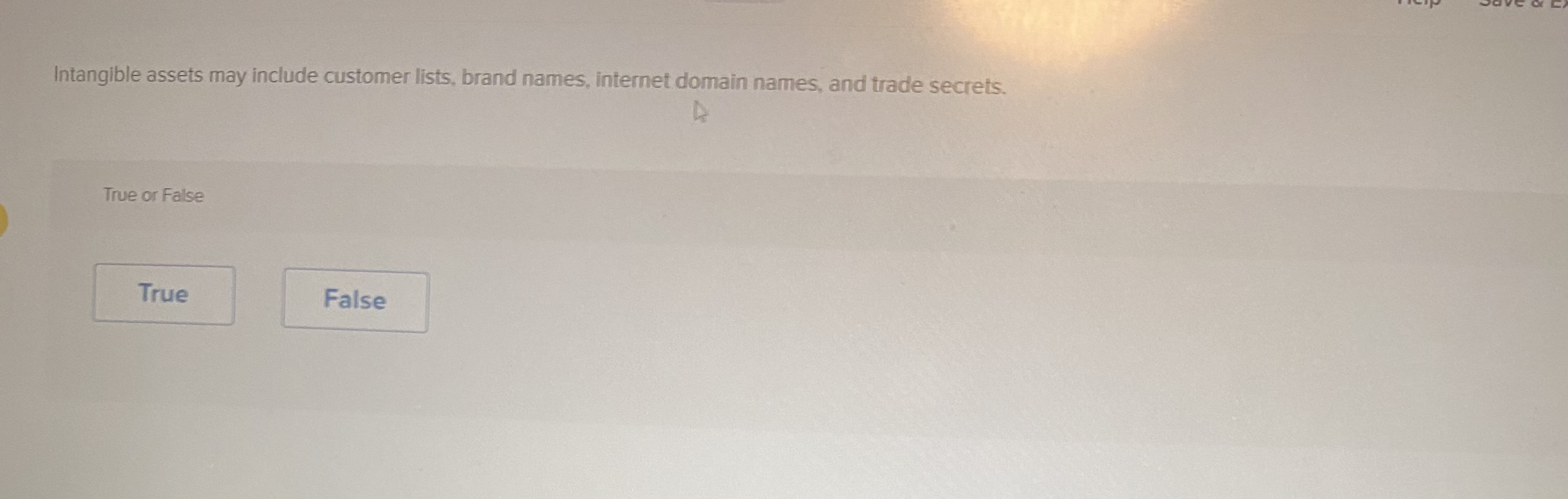 Solved Intangible assets may include customer lists, brand | Chegg.com