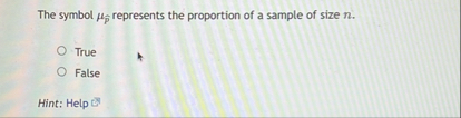 Solved The symbol μhat(p) ﻿represents the proportion of a | Chegg.com