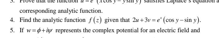 Solved corresponding analytic function. 4. Find the analytic | Chegg.com