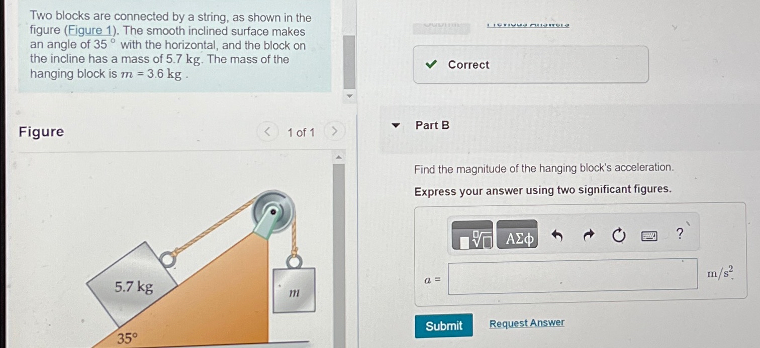 Solved Two blocks are connected by a string, as shown in the | Chegg.com