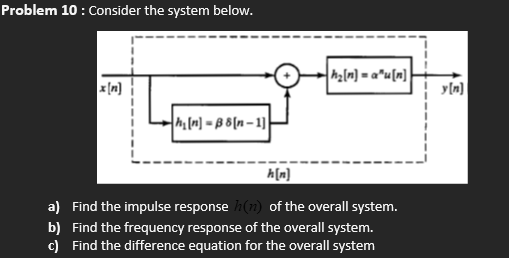 Solved Problem 10 ﻿: Consider the system below.a) ﻿Find the | Chegg.com