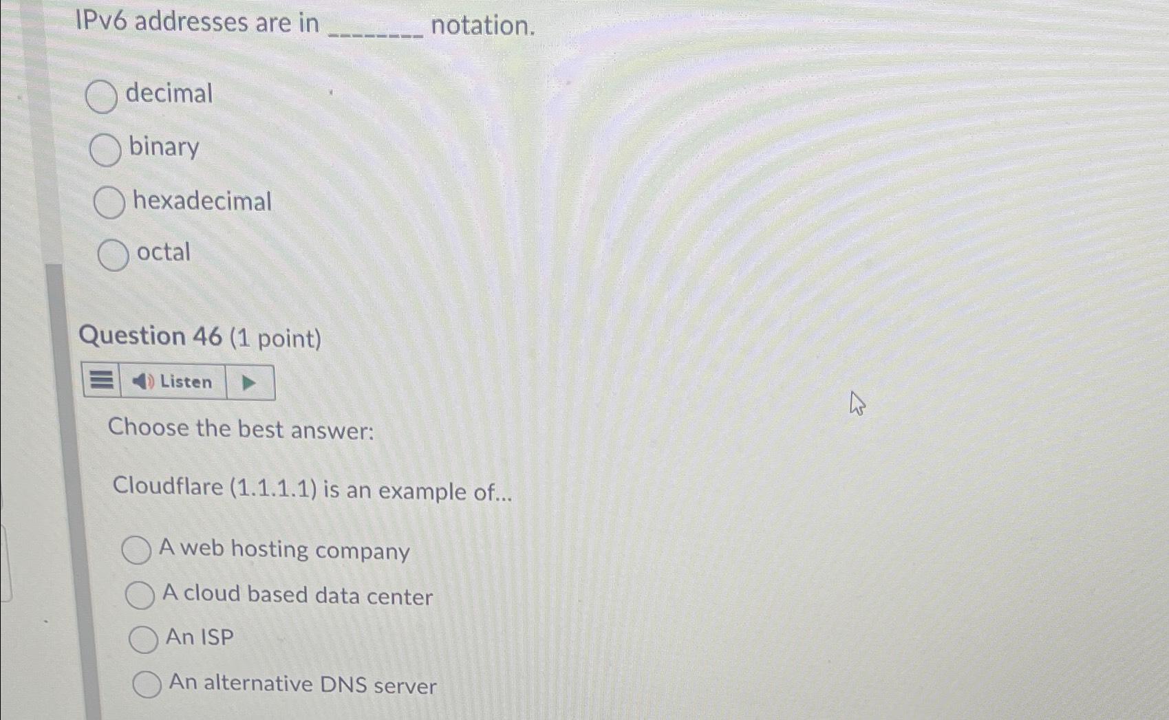 Solved IPv6 ﻿addresses are in | Chegg.com
