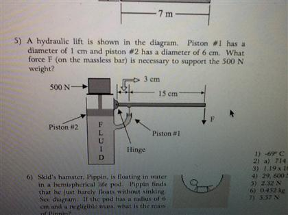 Solved: A Hydraulic Lift Is Shown In The Diagram. Piston 1... | Chegg.com