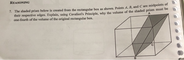 Solved REASONING 7. The shaded prism below is created from | Chegg.com