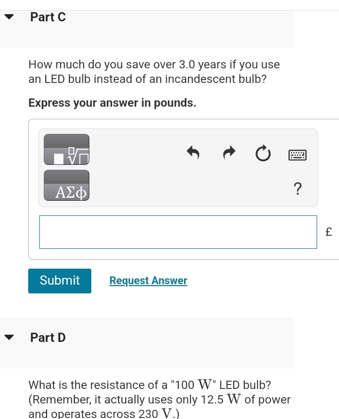 Solved LED bulbs are much more efficient at producing light | Chegg.com