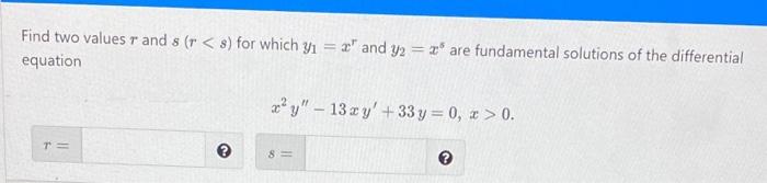 Solved Find two values and s (r 0. TE 8 | Chegg.com