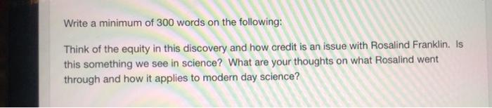 Solved Write a minimum of 300 words on the following: Think | Chegg.com
