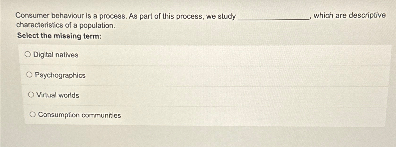 Solved Consumer behaviour is a process. As part of this | Chegg.com