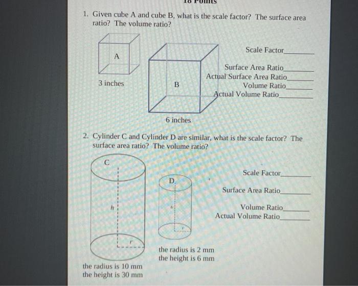 Solved 1. Given cube A and cube B, what is the scale factor? | Chegg.com