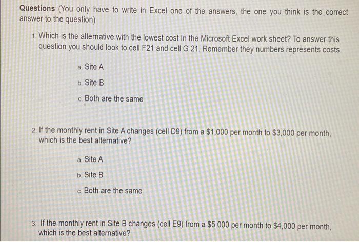 Solved 1. Start the Microsoft Excel software program. 2. Use | Chegg.com