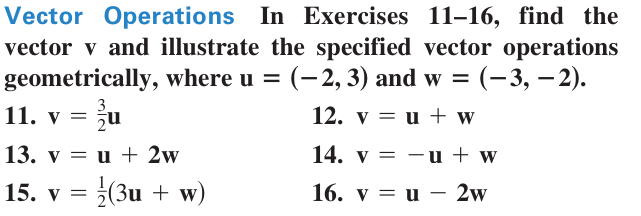 Solved #15 ﻿Vector Operations In ﻿Exercises 11-16, ﻿find | Chegg.com