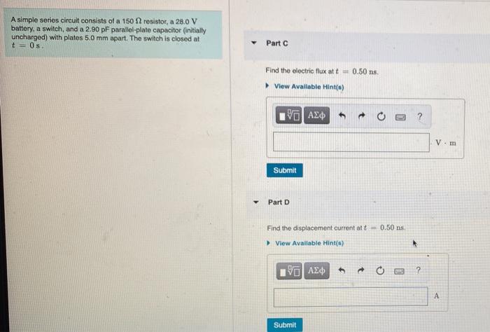 Solved Part A A simple series circuit consists of a 150 | Chegg.com