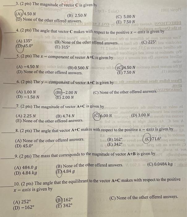 Solved In order to perform the experiment concerning vectors | Chegg.com
