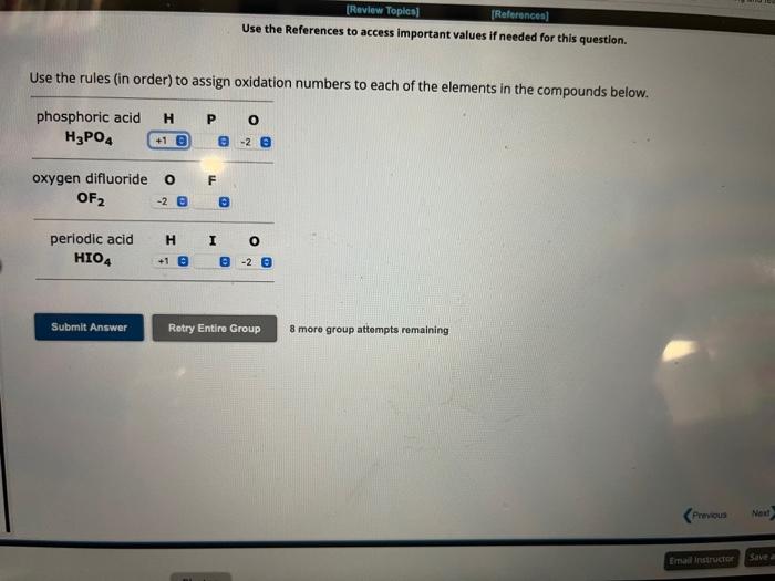 Solved Use the rules (in order) to assign oxidation numbers | Chegg.com
