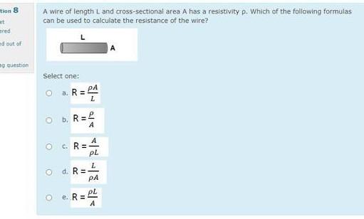Solved tion 8 A wire of length 1 and cross-sectional area A | Chegg.com