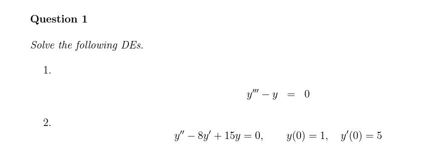Question 1Solve the following | Chegg.com Question 1Solve the following | Chegg.com