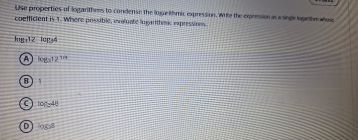 Solved Use properties of logarithms to condense the | Chegg.com