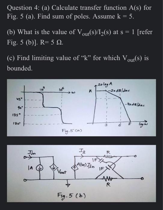 Question 4: (a) Calculate transfer function A(s) for | Chegg.com
