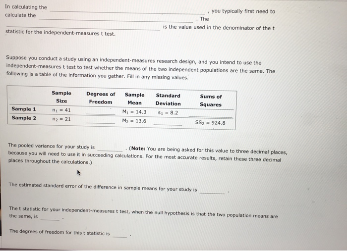 Solved Differentiating Pooled Variance And The Estimated 
