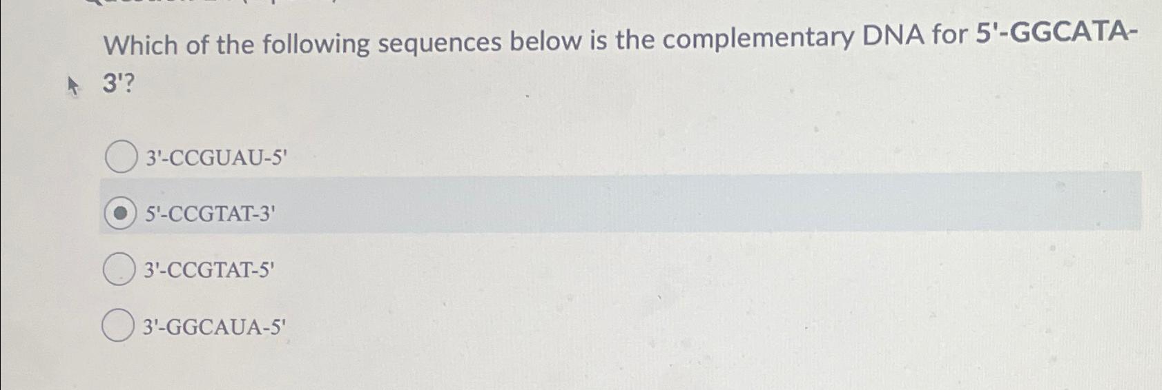 Solved Which of the following sequences below is the | Chegg.com