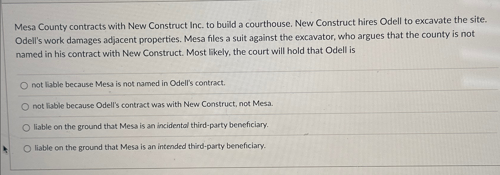 Solved Mesa County contracts with New Construct Inc. to | Chegg.com
