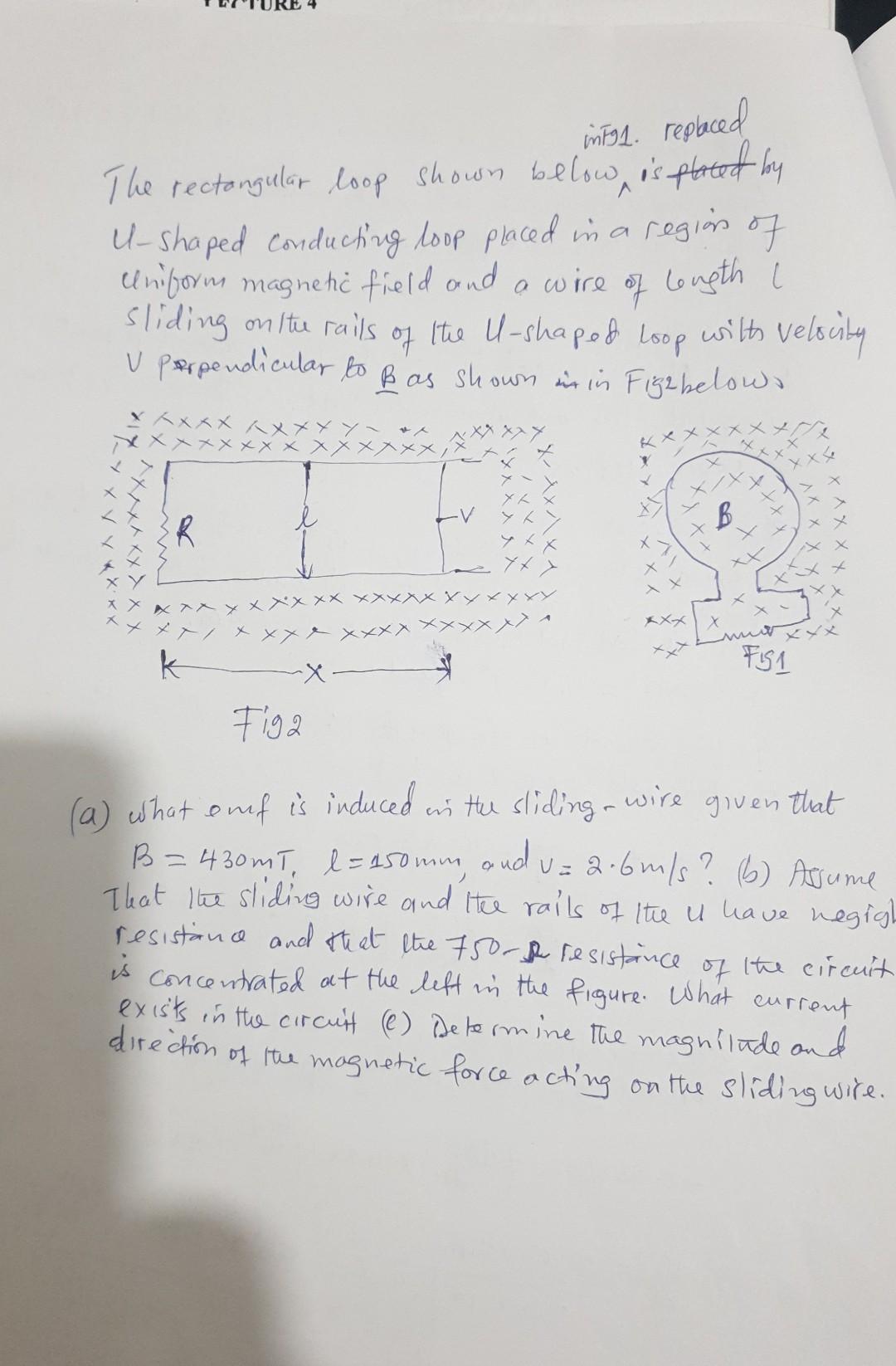 Solved intg1. replaced The rectangular loop shown below is | Chegg.com