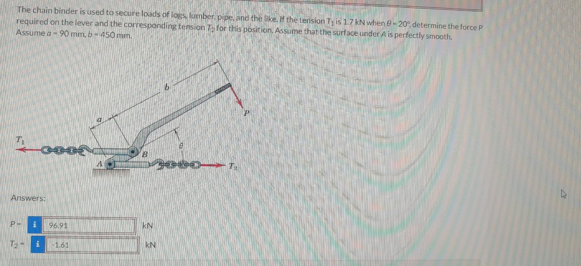 Solved the chain binder is used to secure loads of logs, | Chegg.com