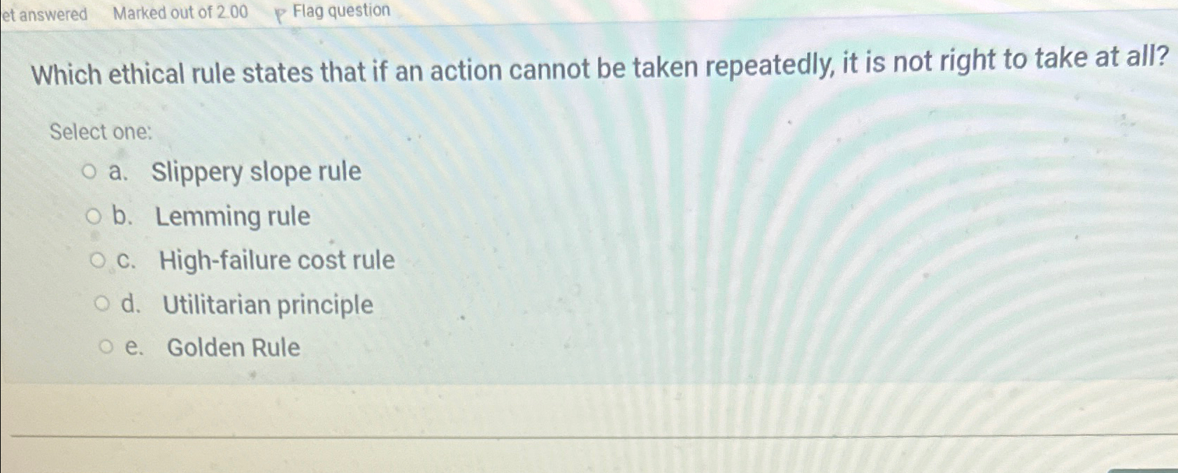 Solved et answeredMarked out of 2.00Flag questionWhich | Chegg.com