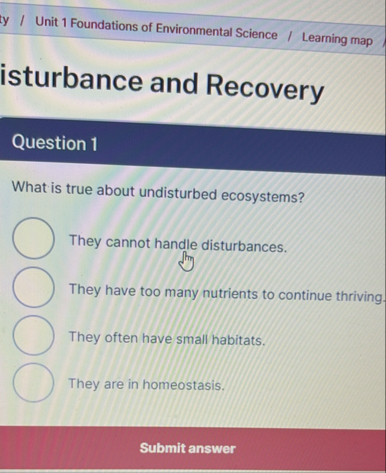 Solved Unit 1 ﻿Foundations of Environmental Science / | Chegg.com