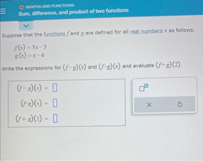 Solved Suppose that the functions f and g are defined for | Chegg.com