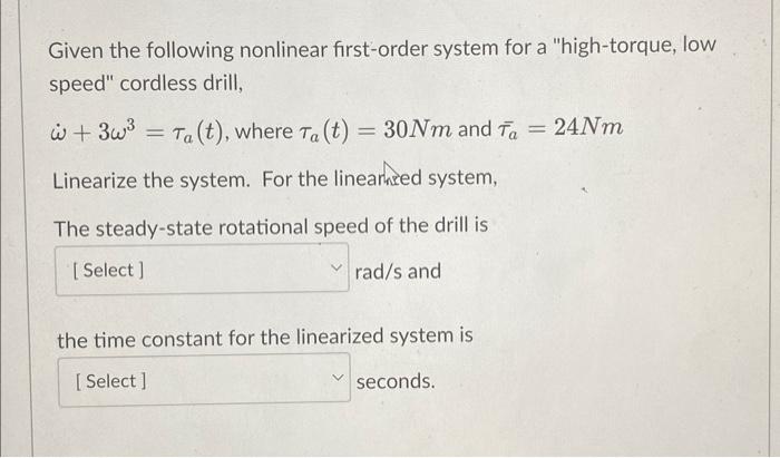 Solved Given the following nonlinear first-order system for | Chegg.com