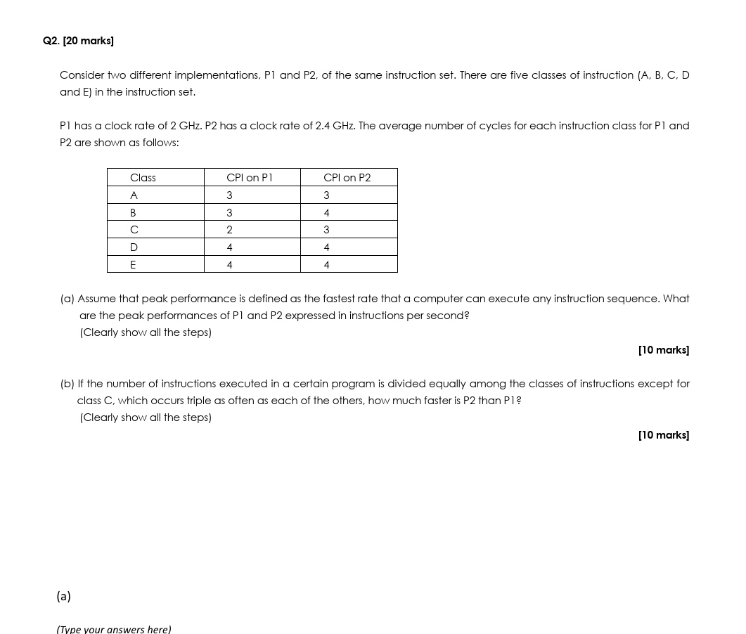 Solved Q2. [20 ﻿marks]Consider two different | Chegg.com