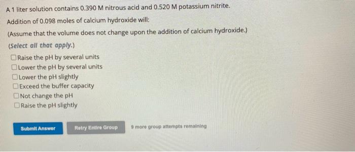 Solved A 1 liter solution contains 0.434M hydrofluoric acid | Chegg.com