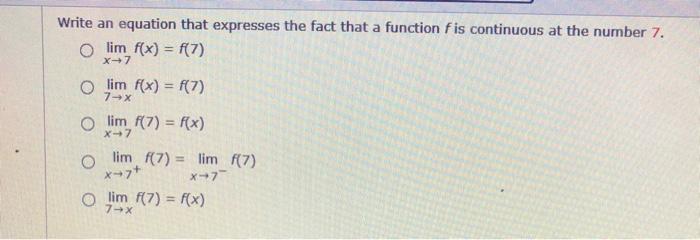 Solved Write An Equation That Expresses The Fact That A