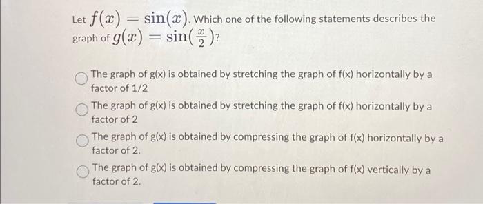 Solved Let f(x) = sin(x). Which one of the following | Chegg.com
